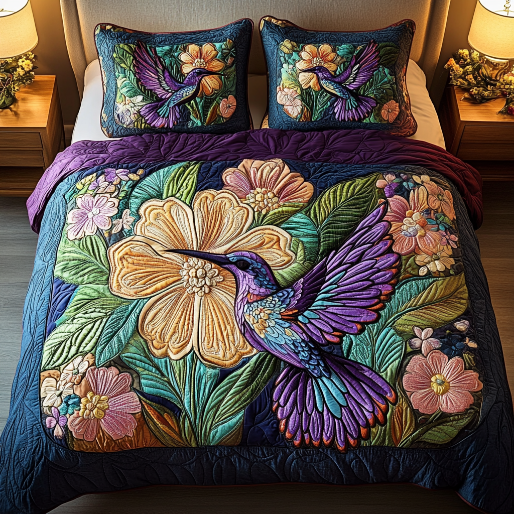 Feathered Bliss 3-Piece Quilted Bedding Set NCU0VH2013 – Vantique