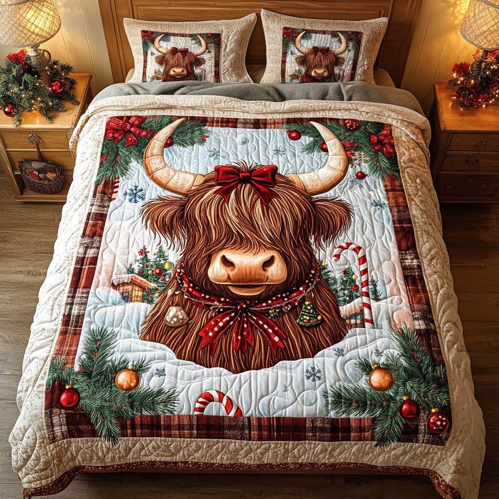 Festive Highland 3-Piece Quilted Bedding Set NCU0NT2312 – Vantique