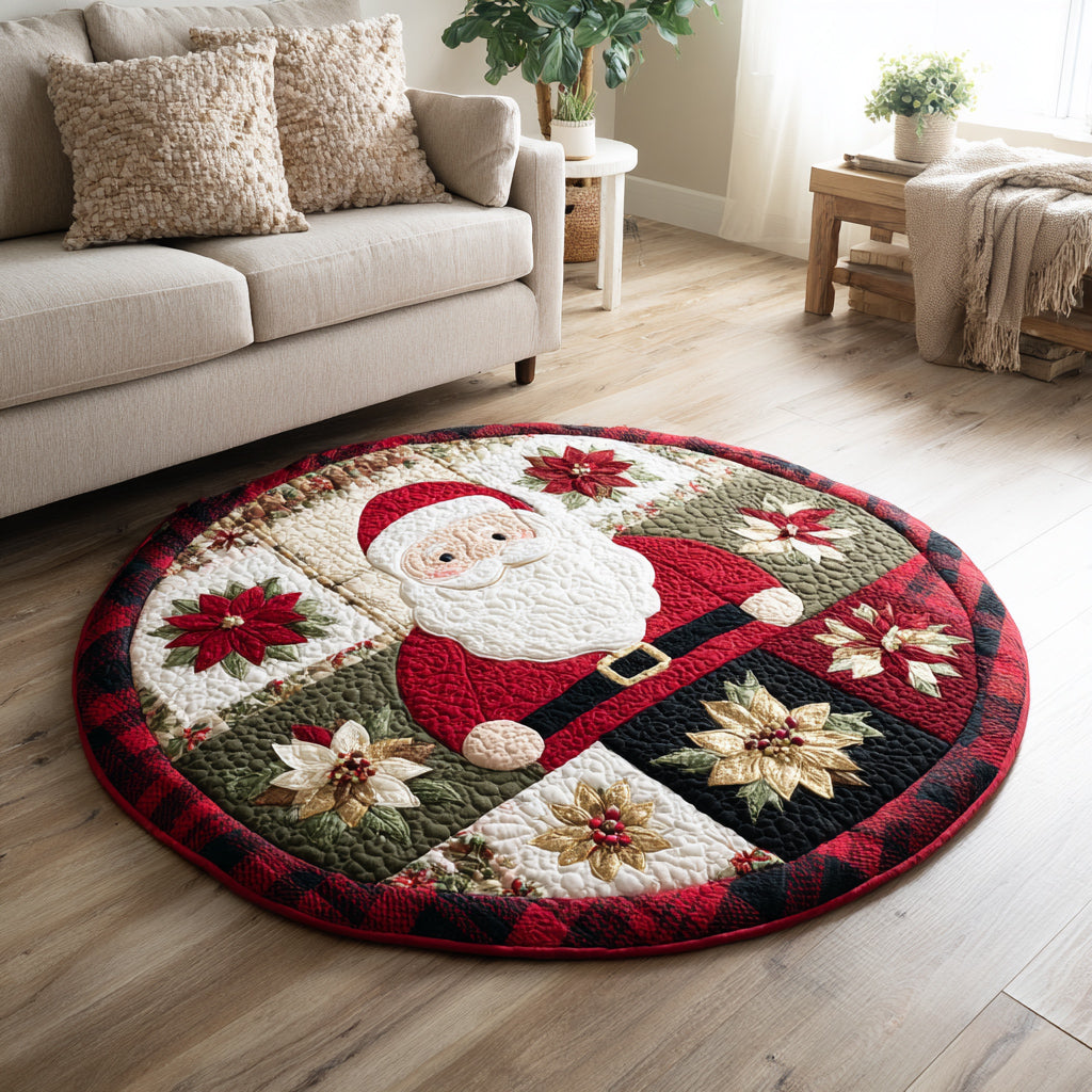 Festive Santa Claus Quilted Round Mat NCU0HH233 – Vantique