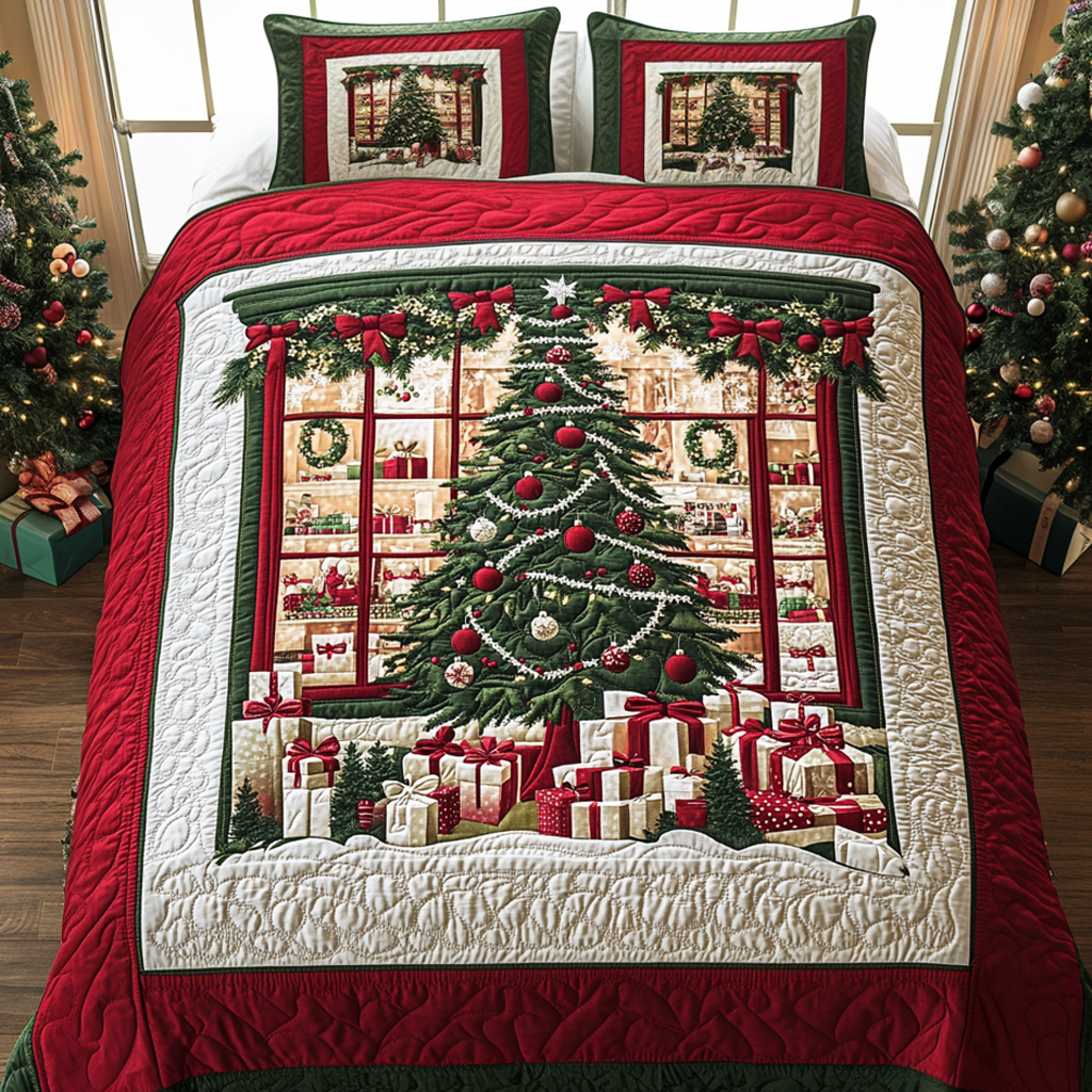 Festive Window Glow 3-Piece Quilted Bedding Set NCU0VH952 – Vantique