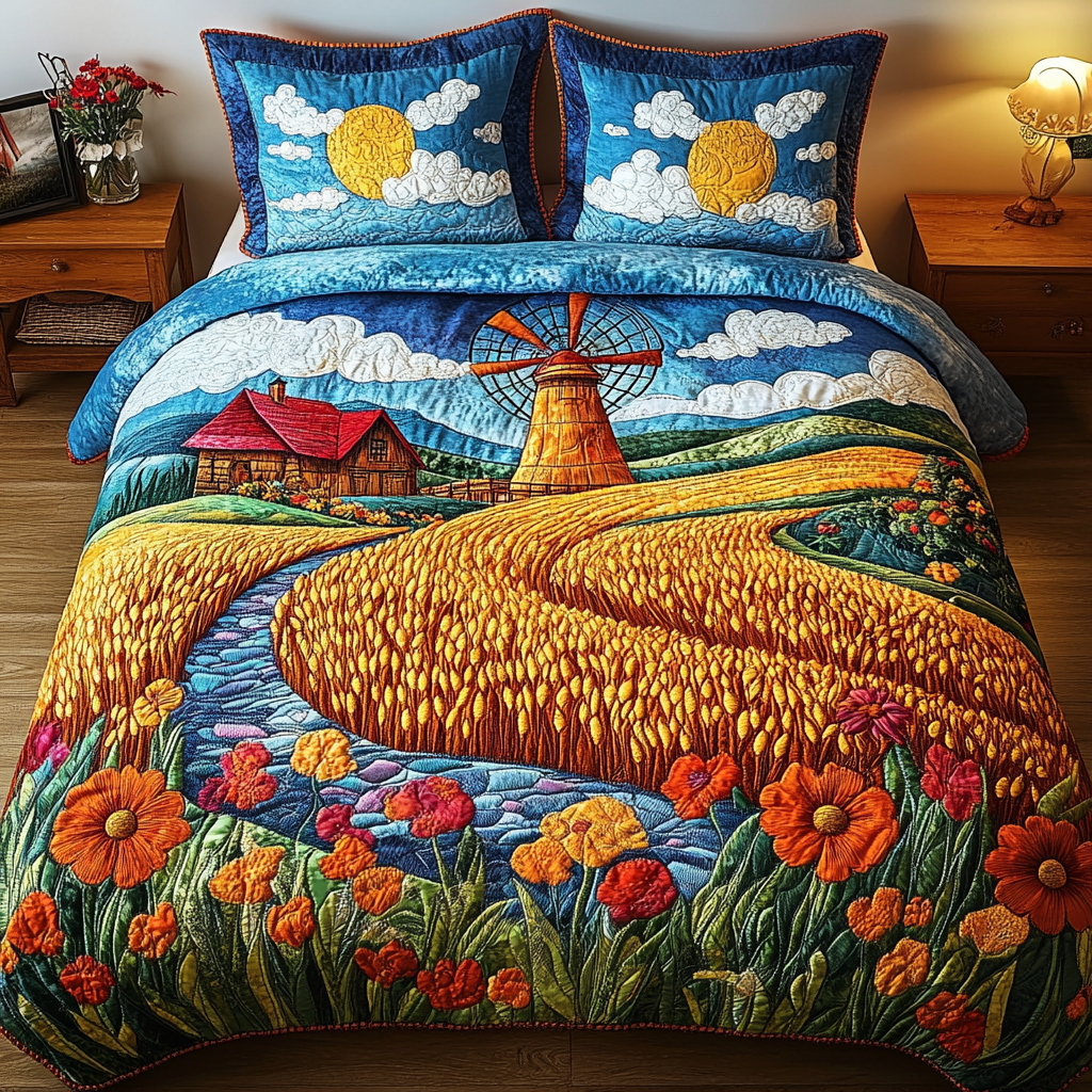 Fields Forever 3-Piece Quilted Bedding Set NCU0VL1947 – Vantique
