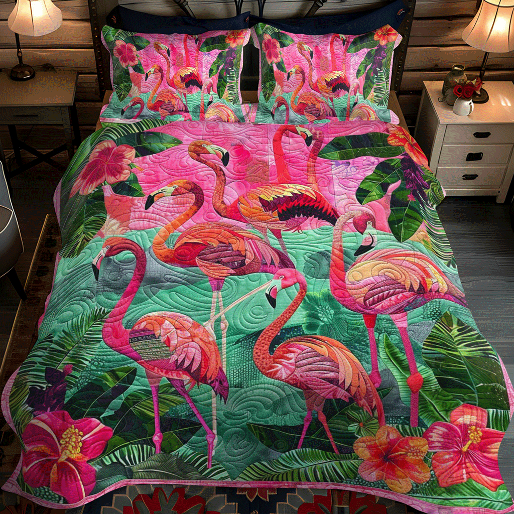Flamingo Coast 3-Piece Quilted Bedding Set NCU0TL783 – Vantique