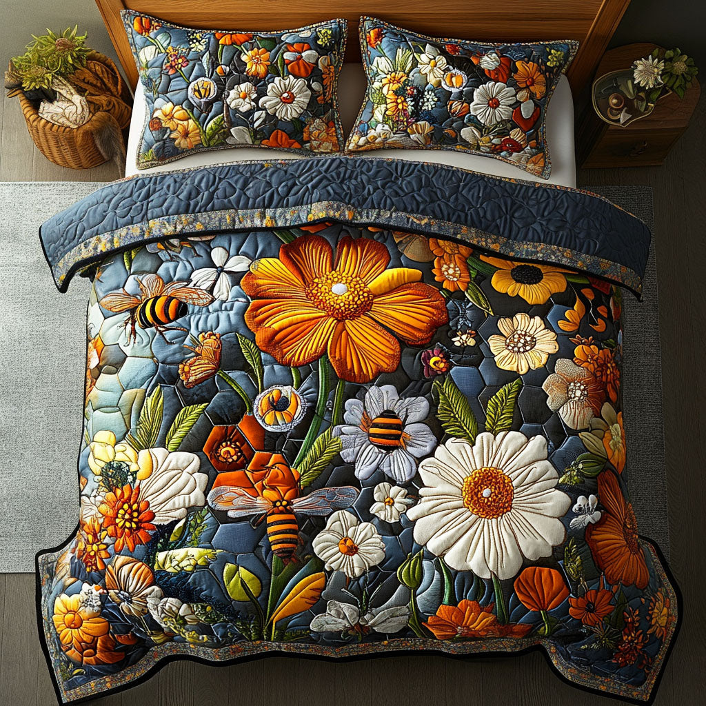 Flight of the Bumblebee 3-Piece Quilted Bedding Set NCU0PT3933 – Vantique