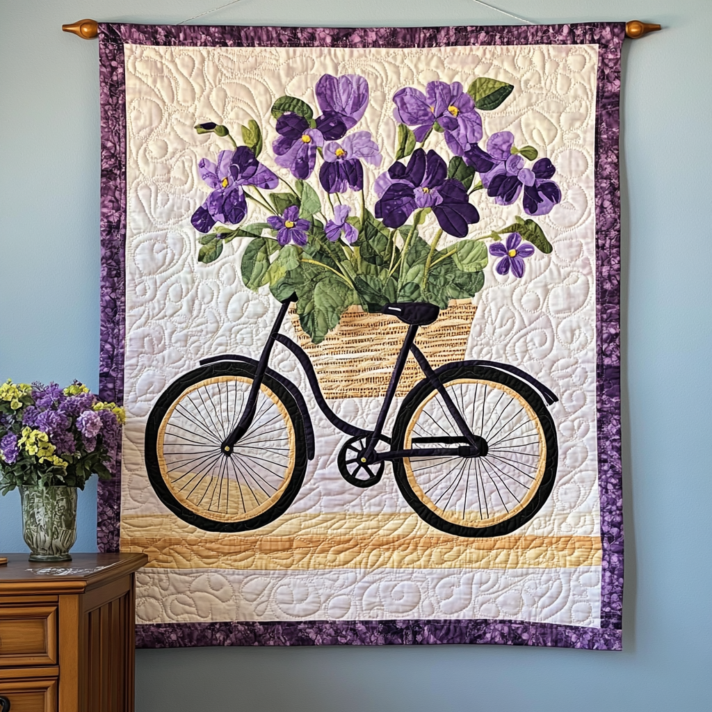 Floral Cycle Art Quilt Hanging NCU0TL1005 – Vantique