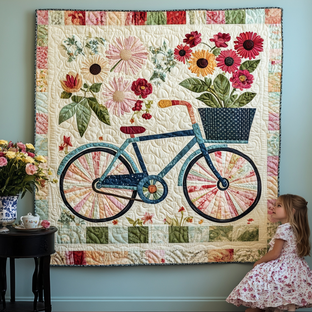 Floral Ride Art Quilt Hanging NCU0TL1017 – Vantique