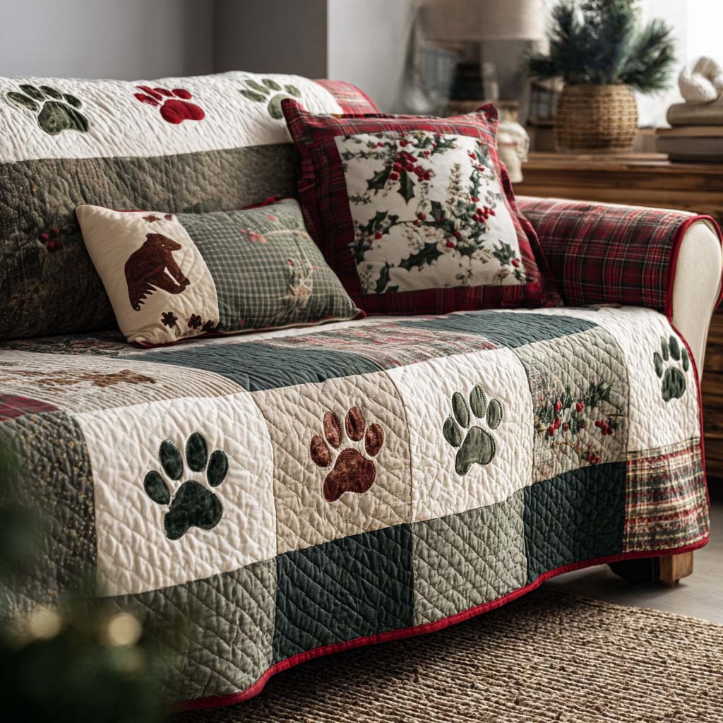 Fluffy Paws Quilted Sofa Cover NCU0NT11189 – Vantique