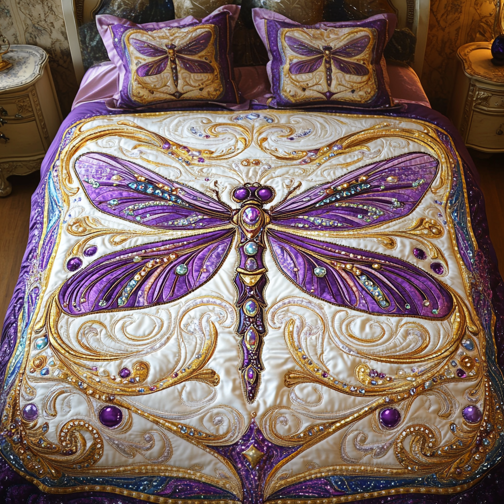 Flutter Flight 3-Piece Quilted Bedding Set NCU0VH1177 – Vantique