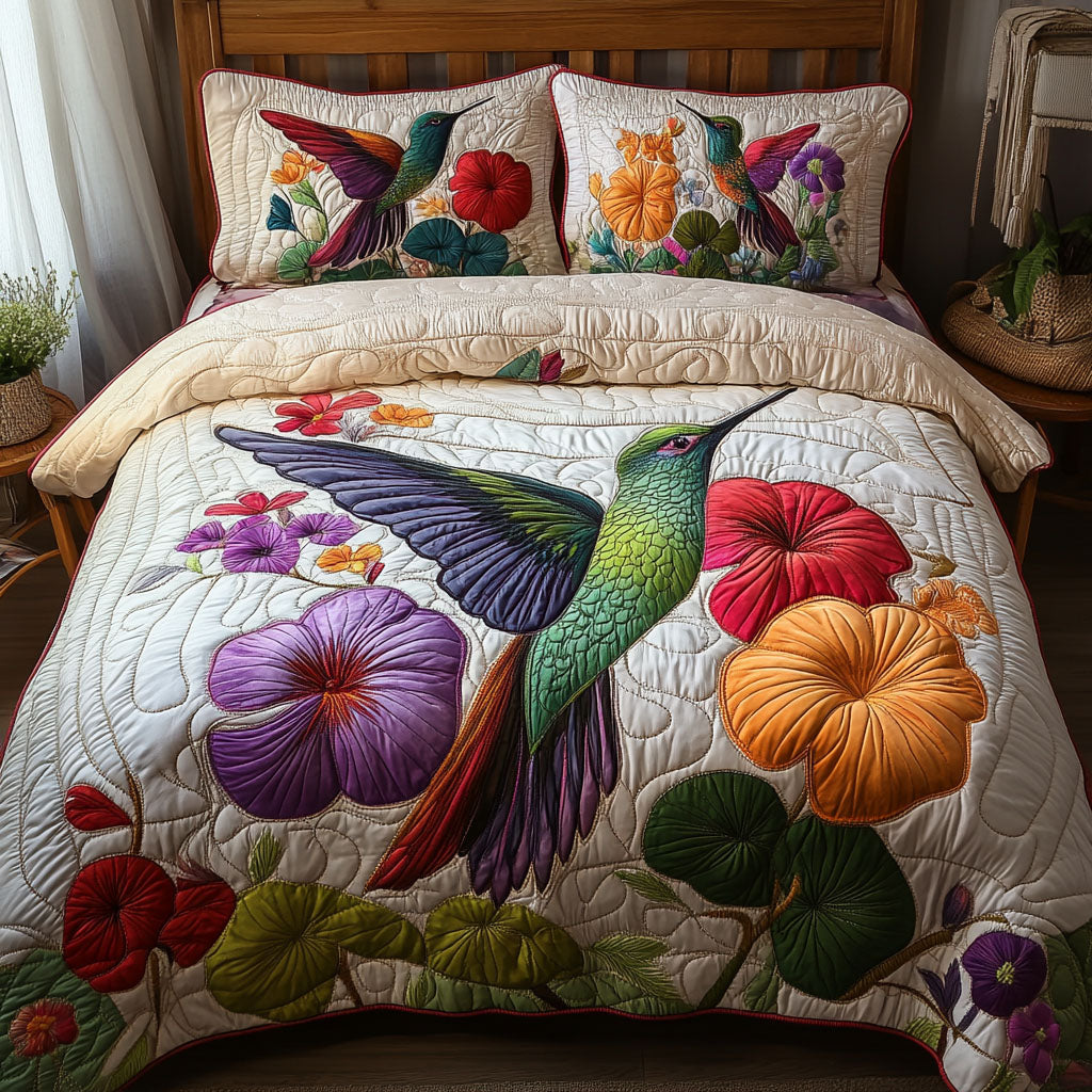 Fluttering Symphony 3-Piece Quilted Bedding Set NCU0PT3604 – Vantique