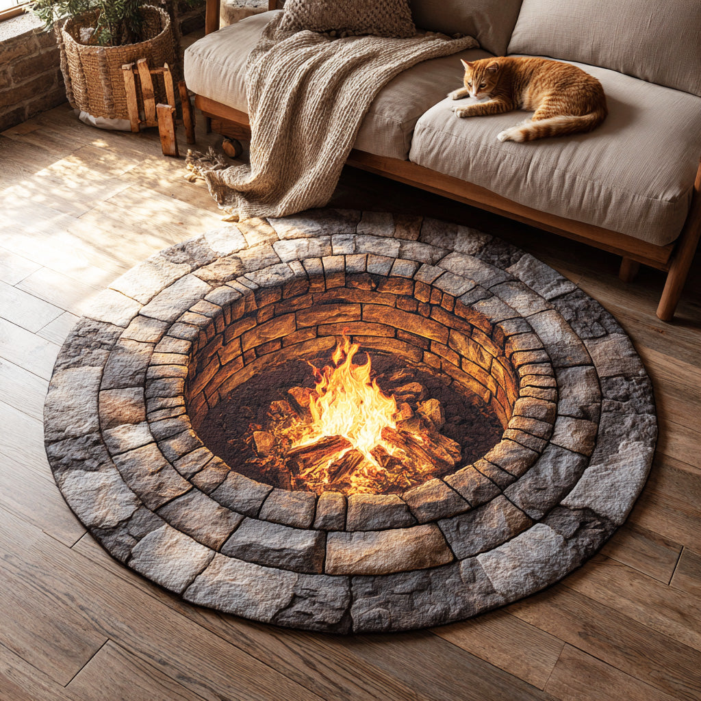 Forest Ember Glow Quilted Round Mat NCU0TD1653 – Vantique