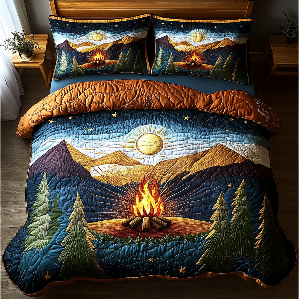 Forest Fire 3-Piece Quilted Bedding Set NCU0DK5515 – Vantique