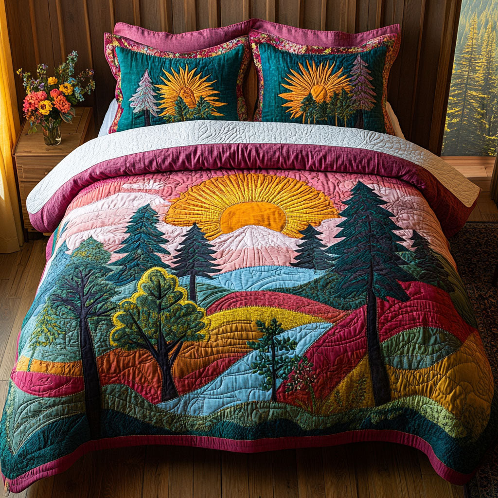 Forest Glow Dreamscape 3-Piece Quilted Bedding Set NCU0PT3898 – Vantique