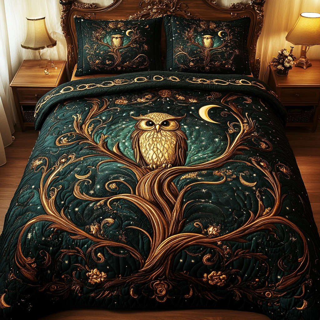 Forest Guardian 3-Piece Quilted Bedding Set NCU0VH1464 – Vantique