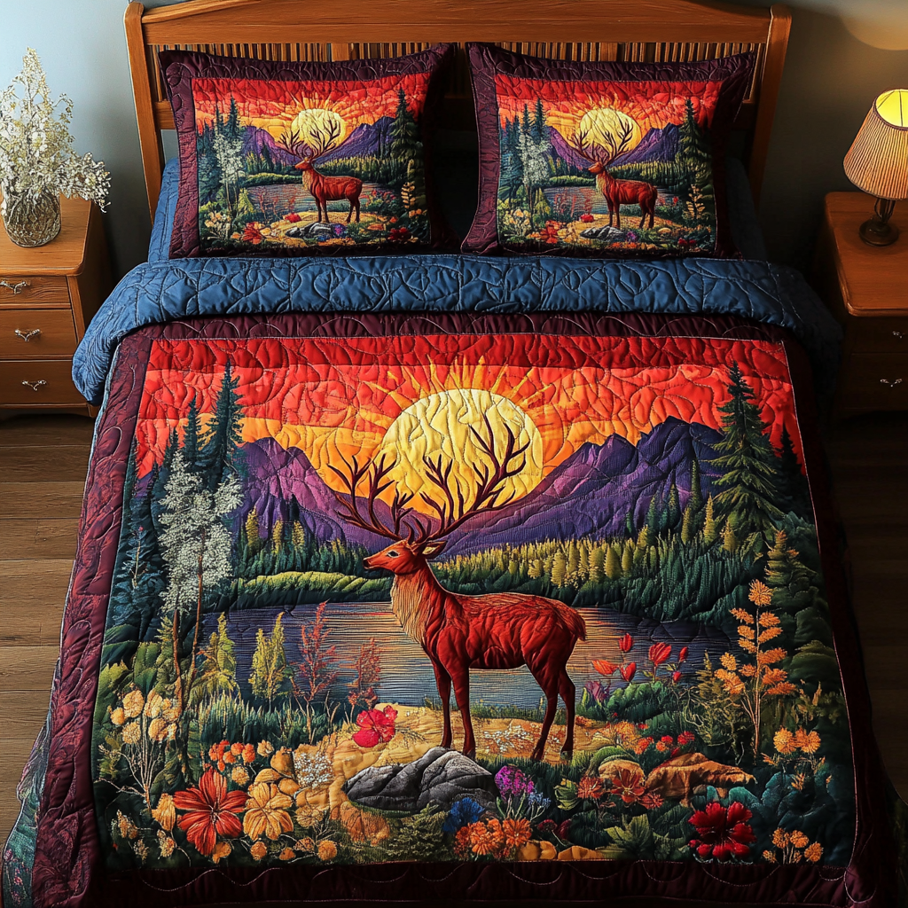 Forest Guardian 3-Piece Quilted Bedding Set NCU0VH2879 – Vantique