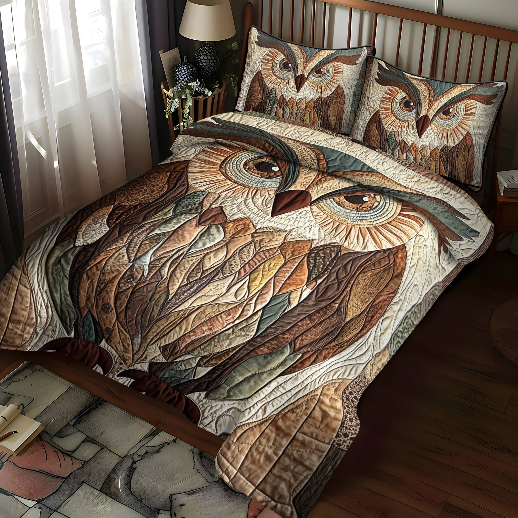 Forest Guardian 3-Piece Quilted Bedding Set NCU0VL780 – Vantique