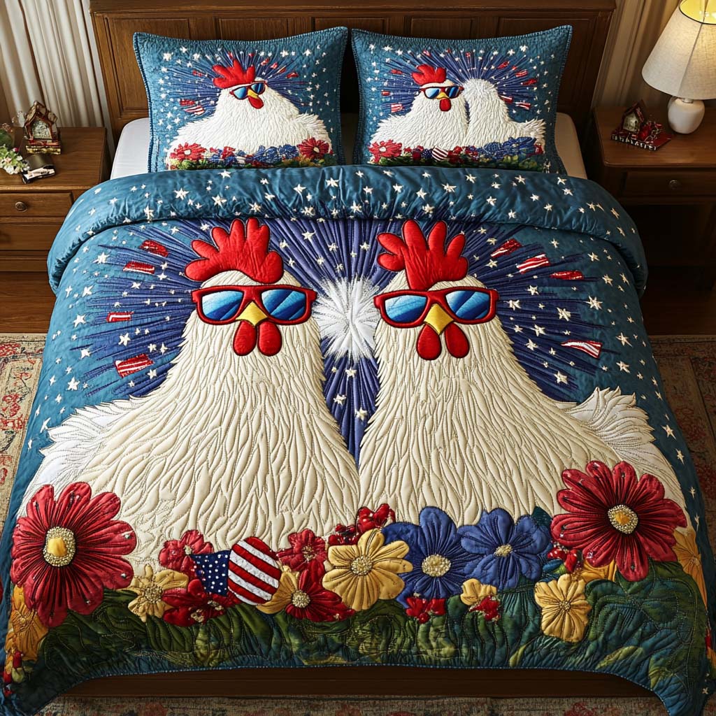 Freedom Flock 3-Piece Quilted Bedding Set NCU0NT7719 – Vantique