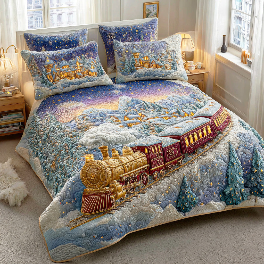 Frost Rail Journey 3-Piece Quilted Bedding Set NCU0TD1058 – Vantique