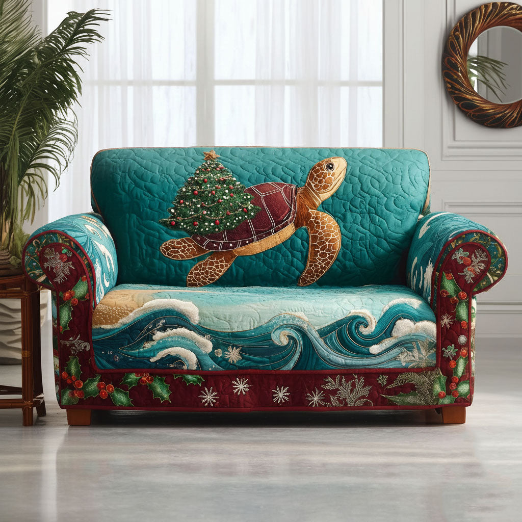 Frosty Turtle Waves Quilted Sofa Cover NCU0PT10699 – Vantique