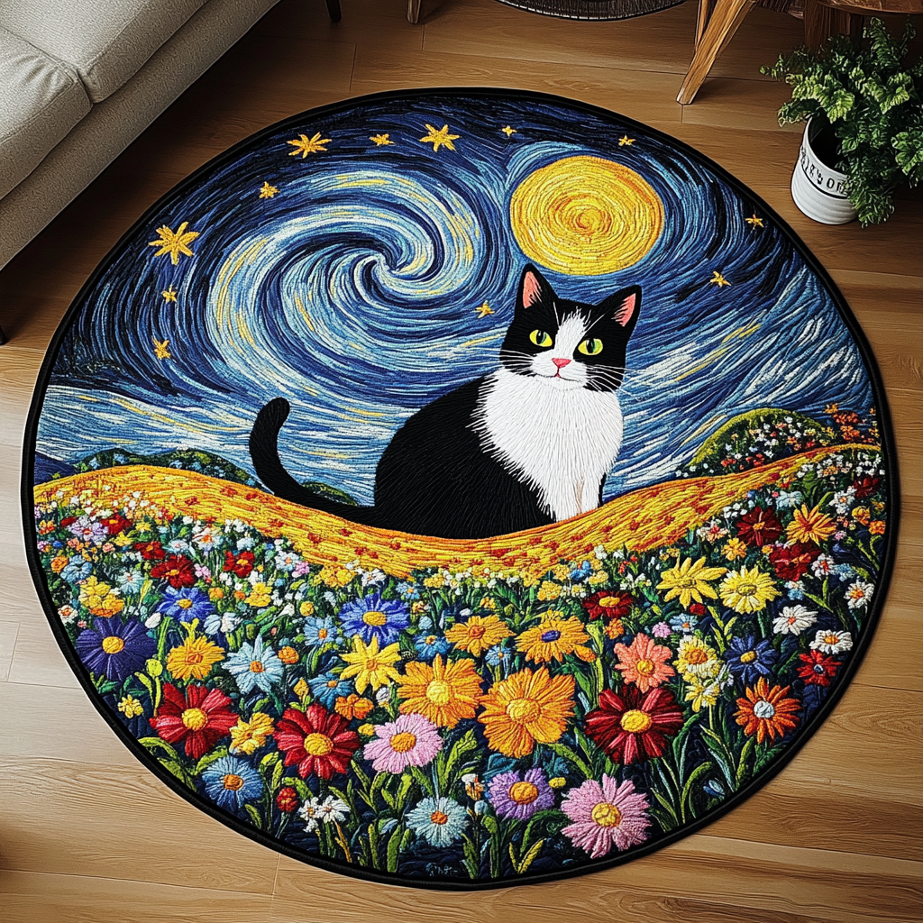 Furry Feline Hideaway Quilted Round Mat NCU0PD912 – Vantique