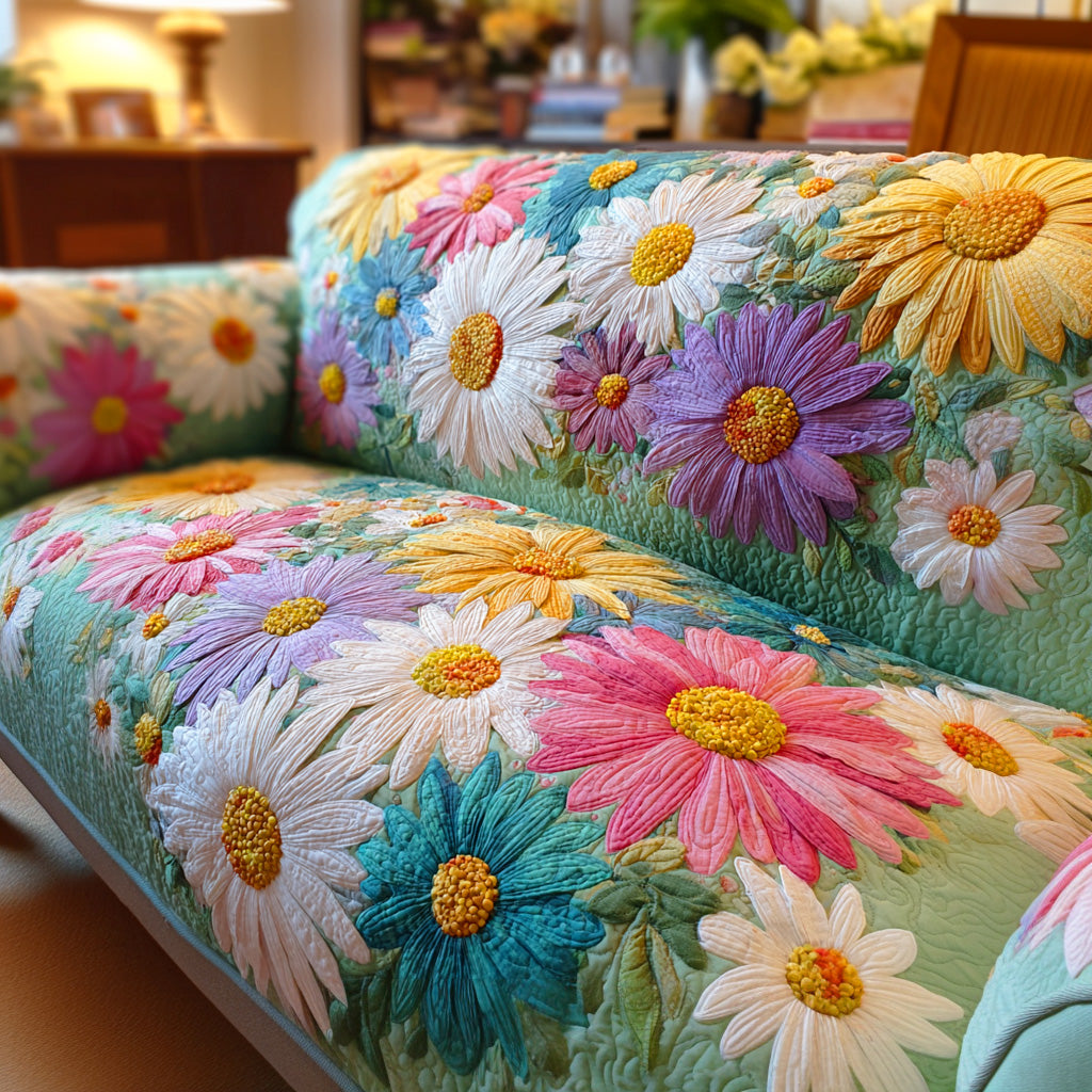 Gentle Bloom Field Quilted Sofa Cover NCU0TD994 – Vantique