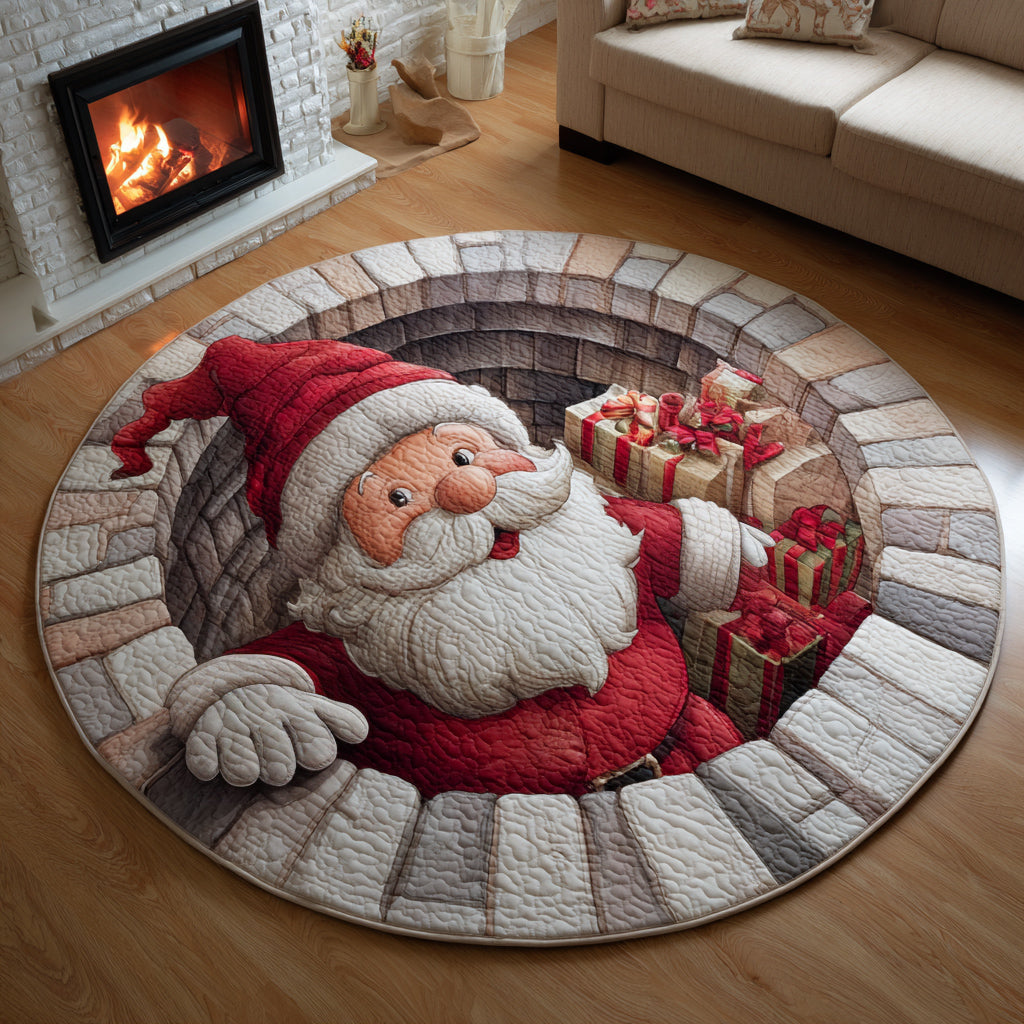Gift Santa Claus Illusion Quilted Round Mat NCU0HH363 – Vantique