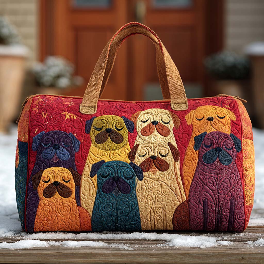 Giggle Pug Quilted Duffle Bag NCU0PT9557 – Vantique