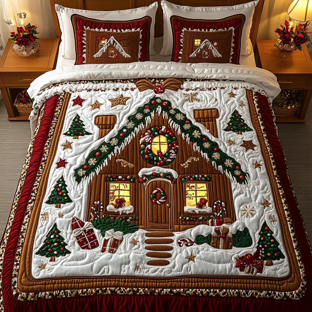 Ginger Snap 3-Piece Quilted Bedding Set NCU0VH511 – Vantique