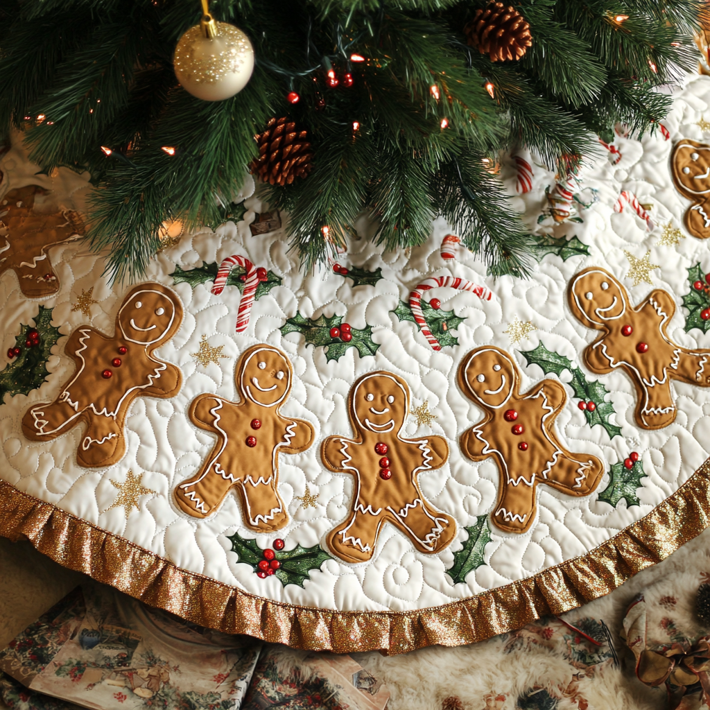 Gingerbread Delight Christmas Quilted Tree Skirt NCU0VH117 – Vantique