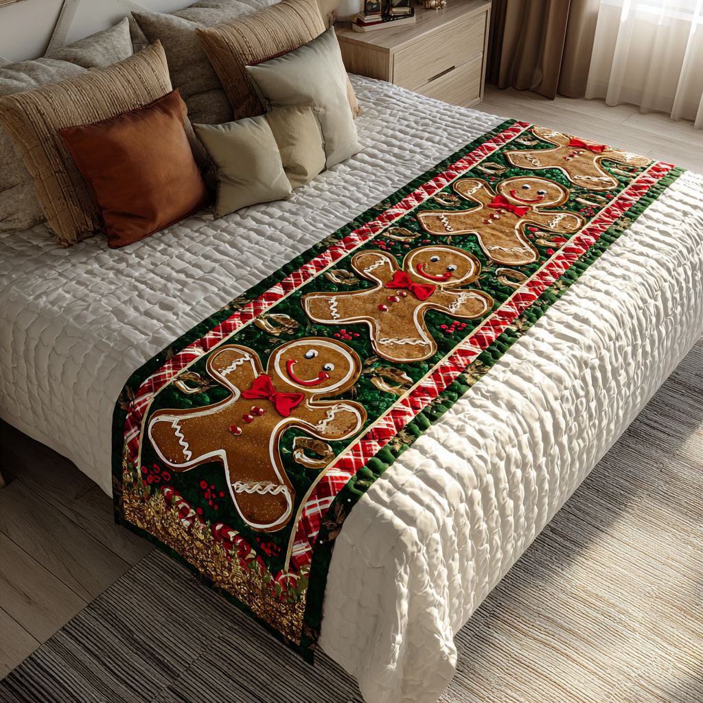 Gingerbread Delight Quilted Bed Runner NCU0DK9988 – Vantique