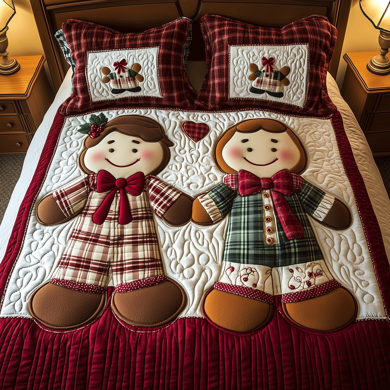 Gingerbread Joy Set 3-Piece Quilted Bedding Set NCU0TH2212 – Vantique