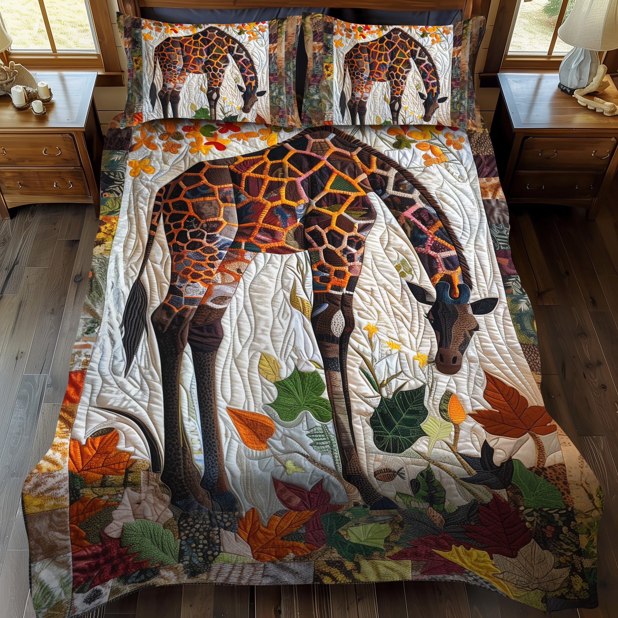 Giraffe Wilderness 3-Piece Quilted Bedding Set NCU0PT225 – Vantique