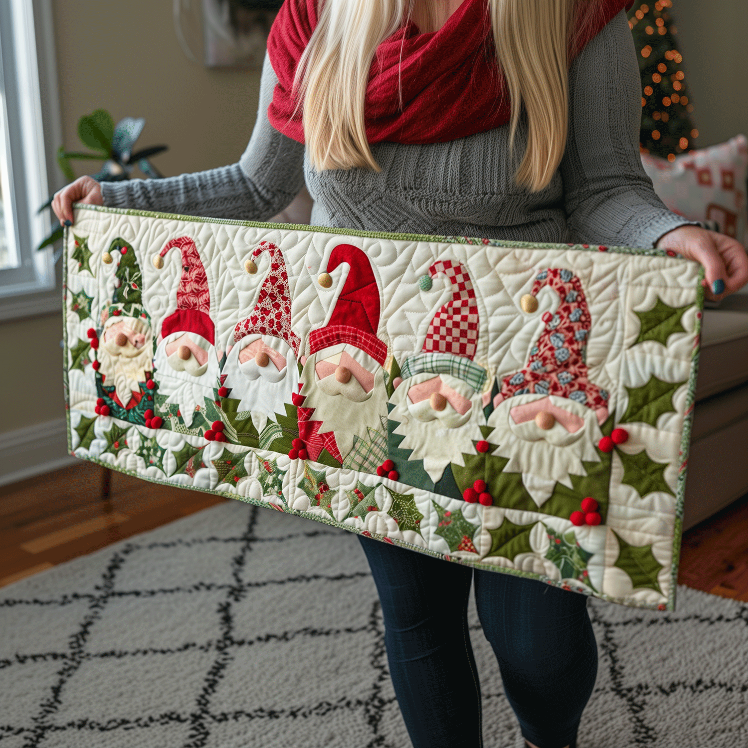 Gnome Family Quilted Table Runner NCU0TH1149 – Vantique