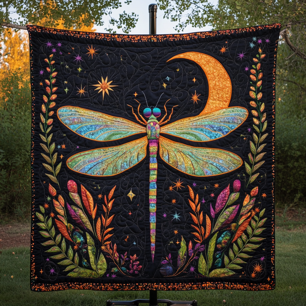 Golden Dragonfly Quilted Blanket NCU0DK3568 – Vantique