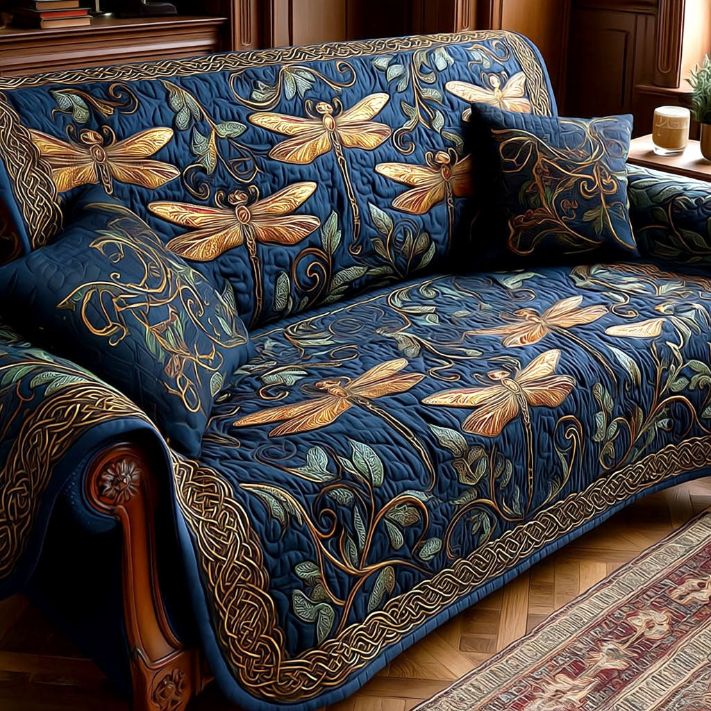 Golden Garden Quilted Sofa Cover NCU0TV1030 – Vantique