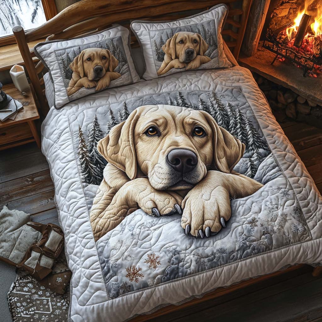 Golden Slumber 3-Piece Quilted Bedding Set NCU0XD1550 – Vantique