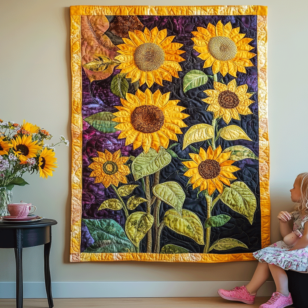 Golden Sunscape Art Quilt Hanging NCU0TL948 – Vantique