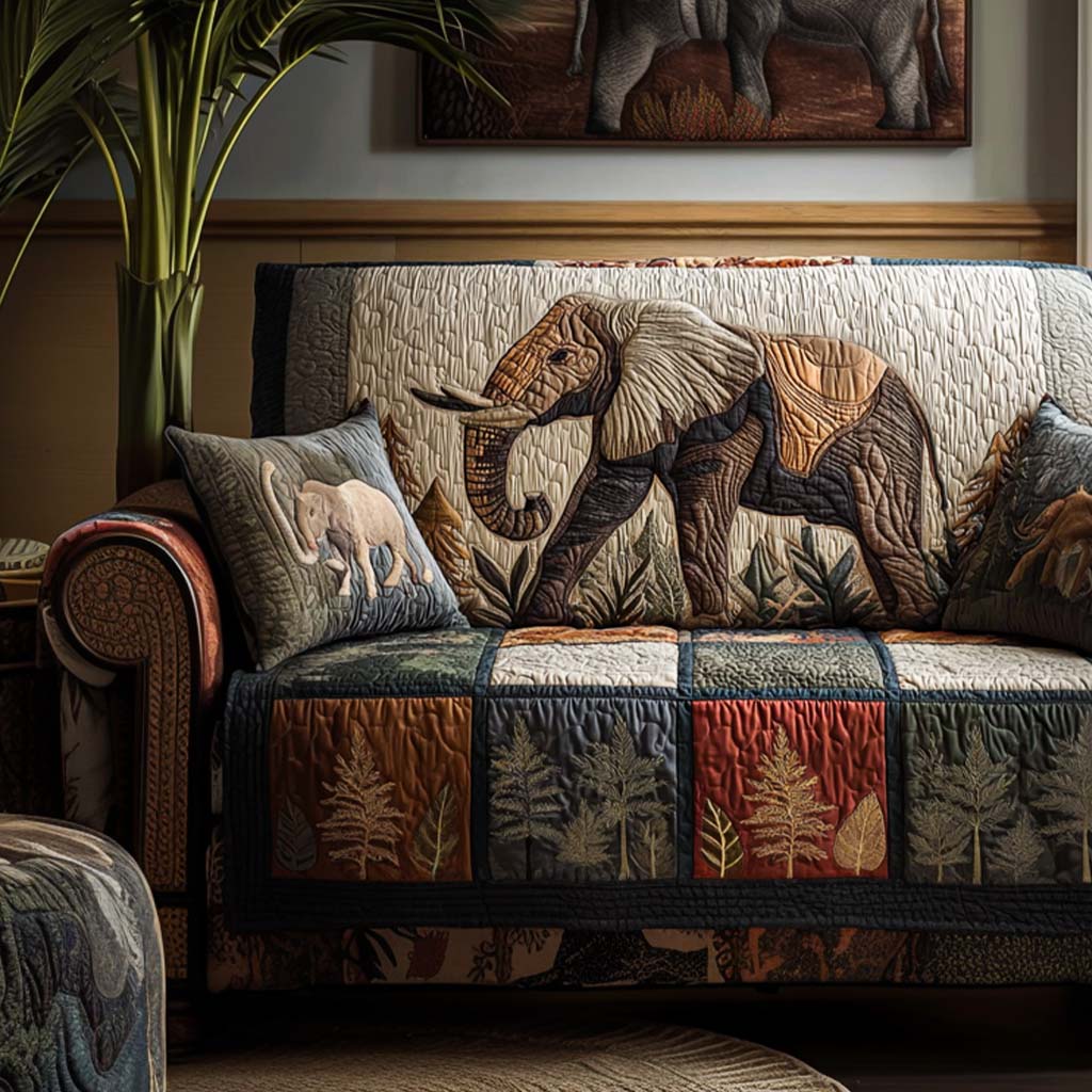 Golden Tusks Quilted Sofa Cover NCU0NT10855 – Vantique