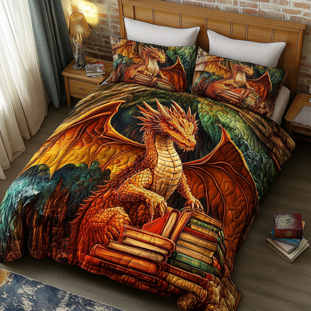 Golden Wisdom Watcher 3-Piece Quilted Bedding Set NCU0NT5783 – Vantique