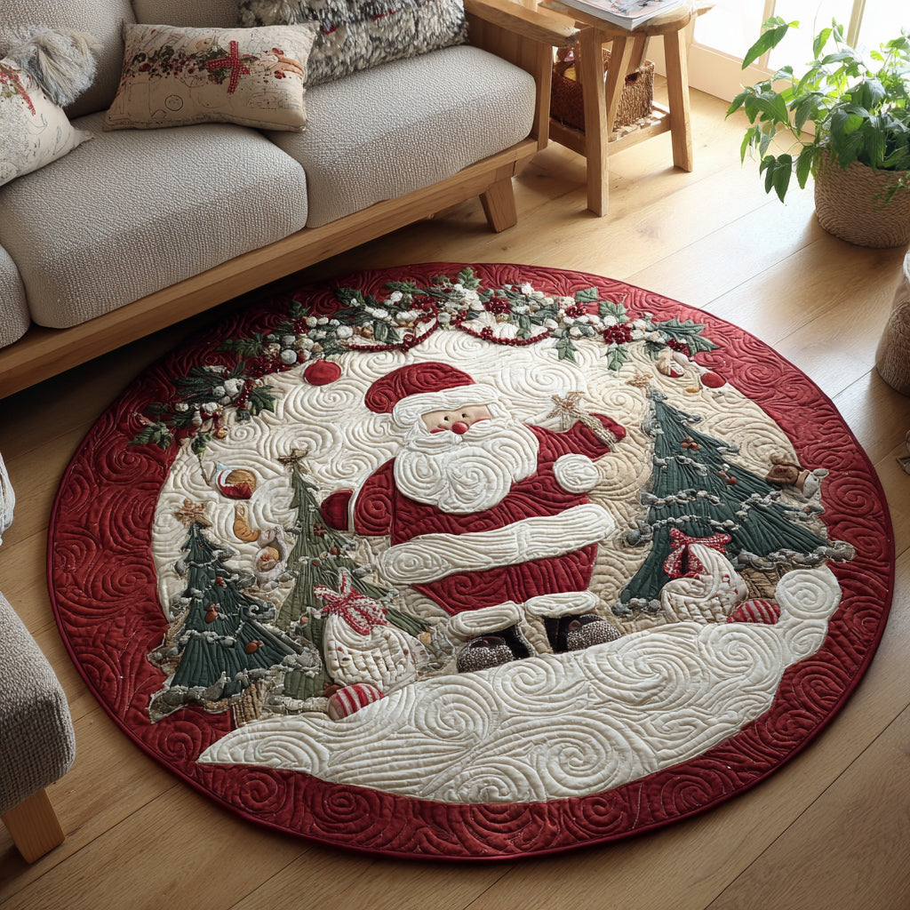Grand Santa Claus Quilted Round Mat NCU0HH234 – Vantique