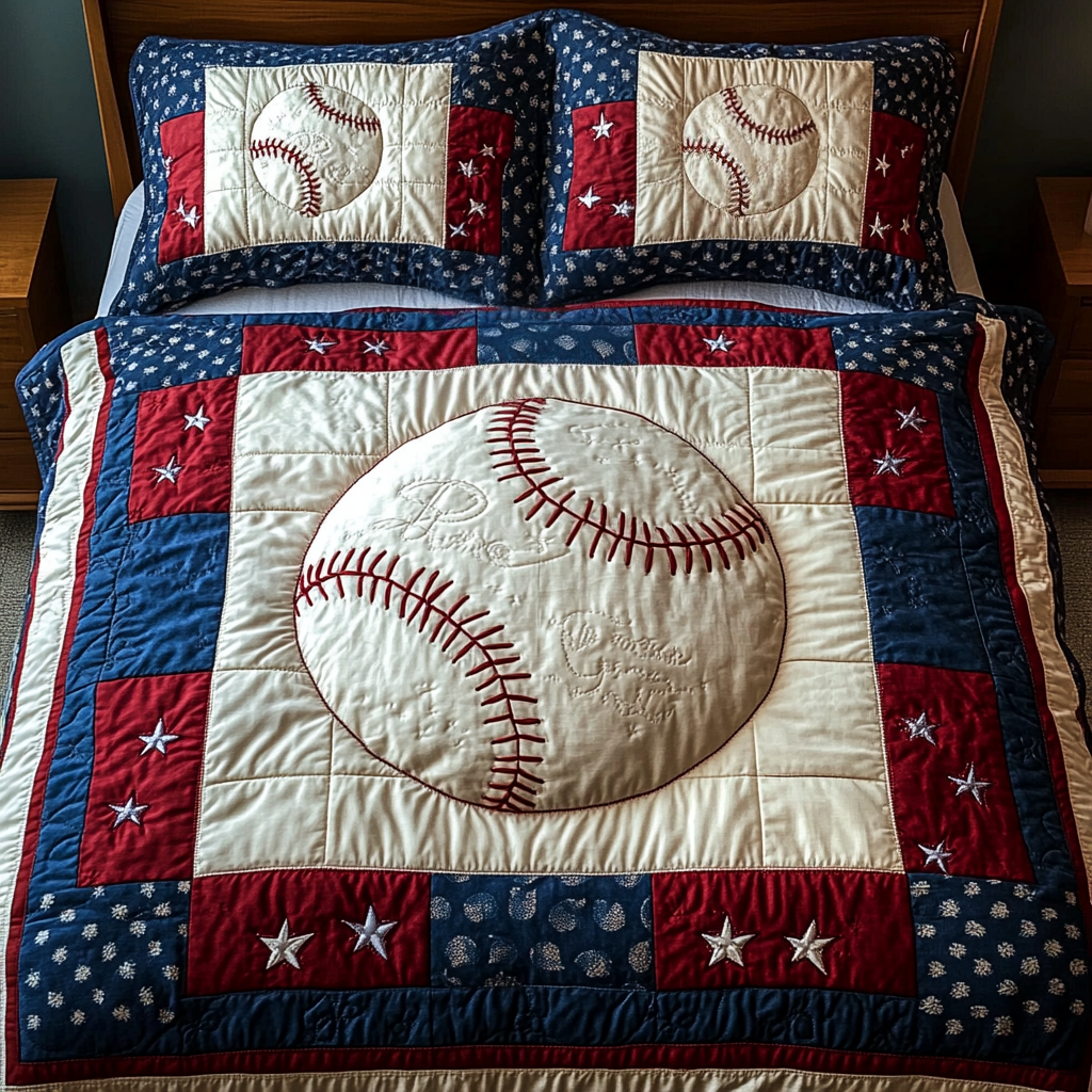 Grand Slam Set 3-Piece Quilted Bedding Set NCU0VH352 – Vantique