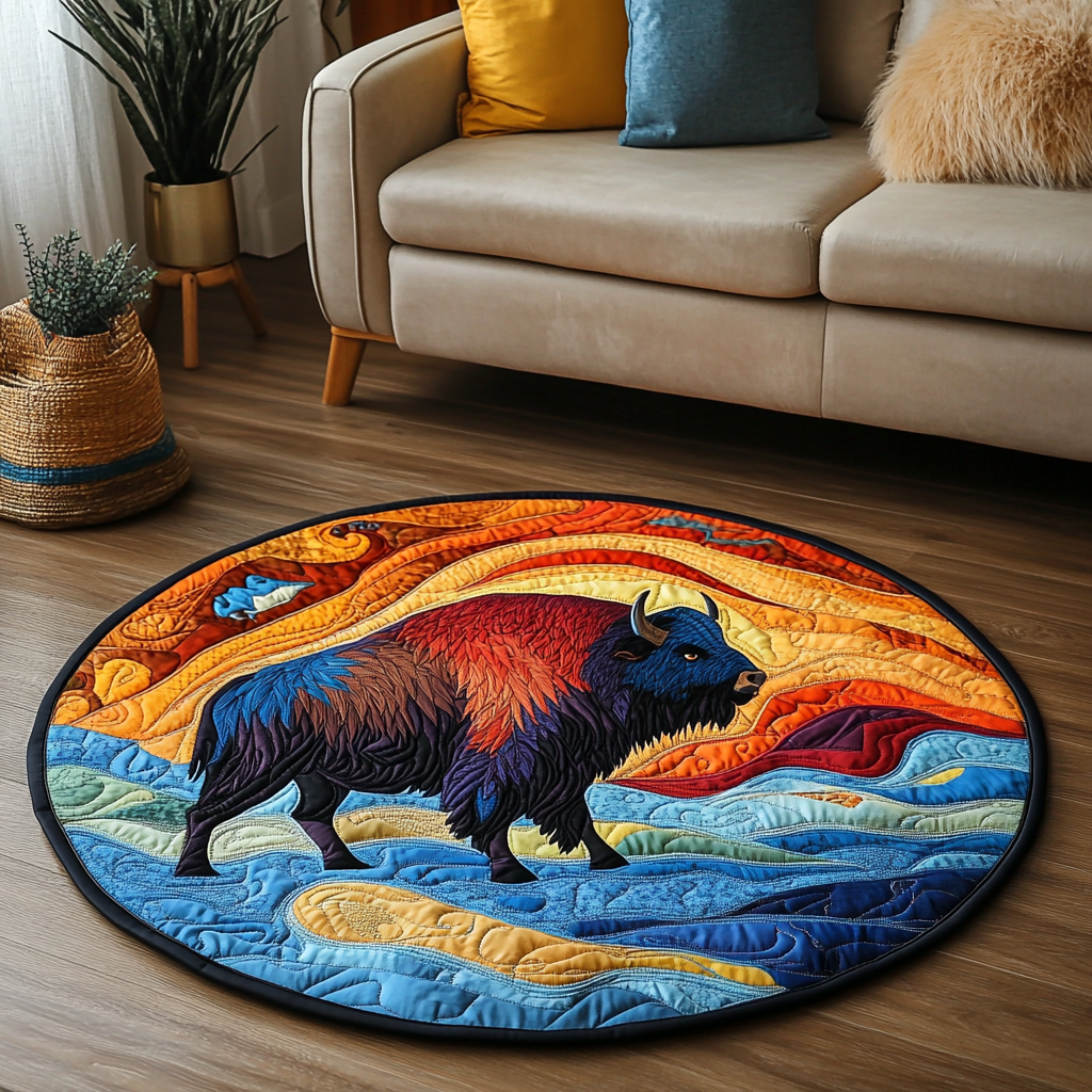 Great Plains Wanderer Quilted Round Mat NCU0DK4986 – Vantique