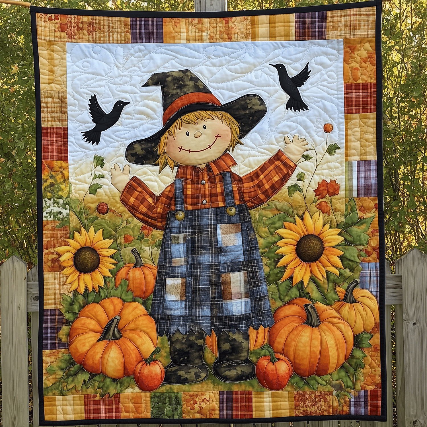 Grinning Scarecrow Quilted Blanket NCU0TH1843 – Vantique