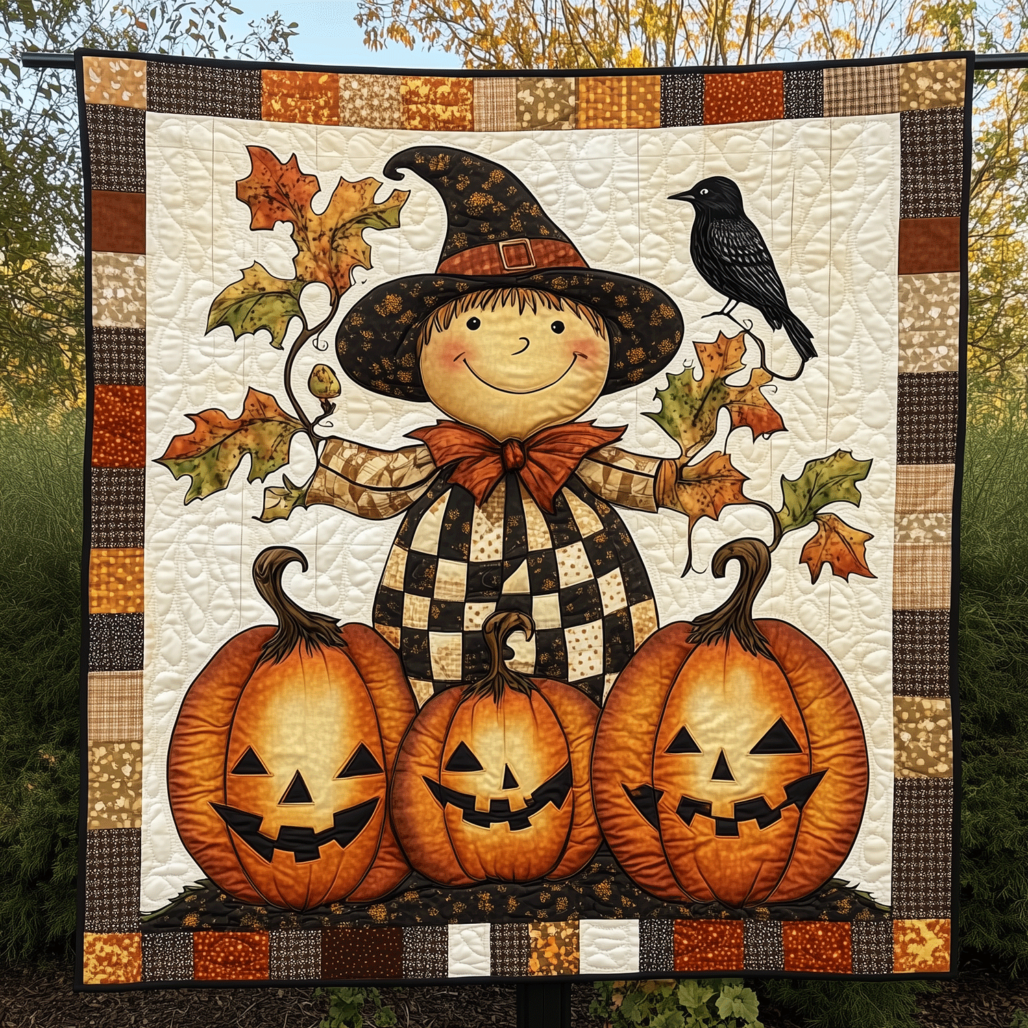 Grinning Scarecrow Quilted Blanket NCU0TH1876 – Vantique