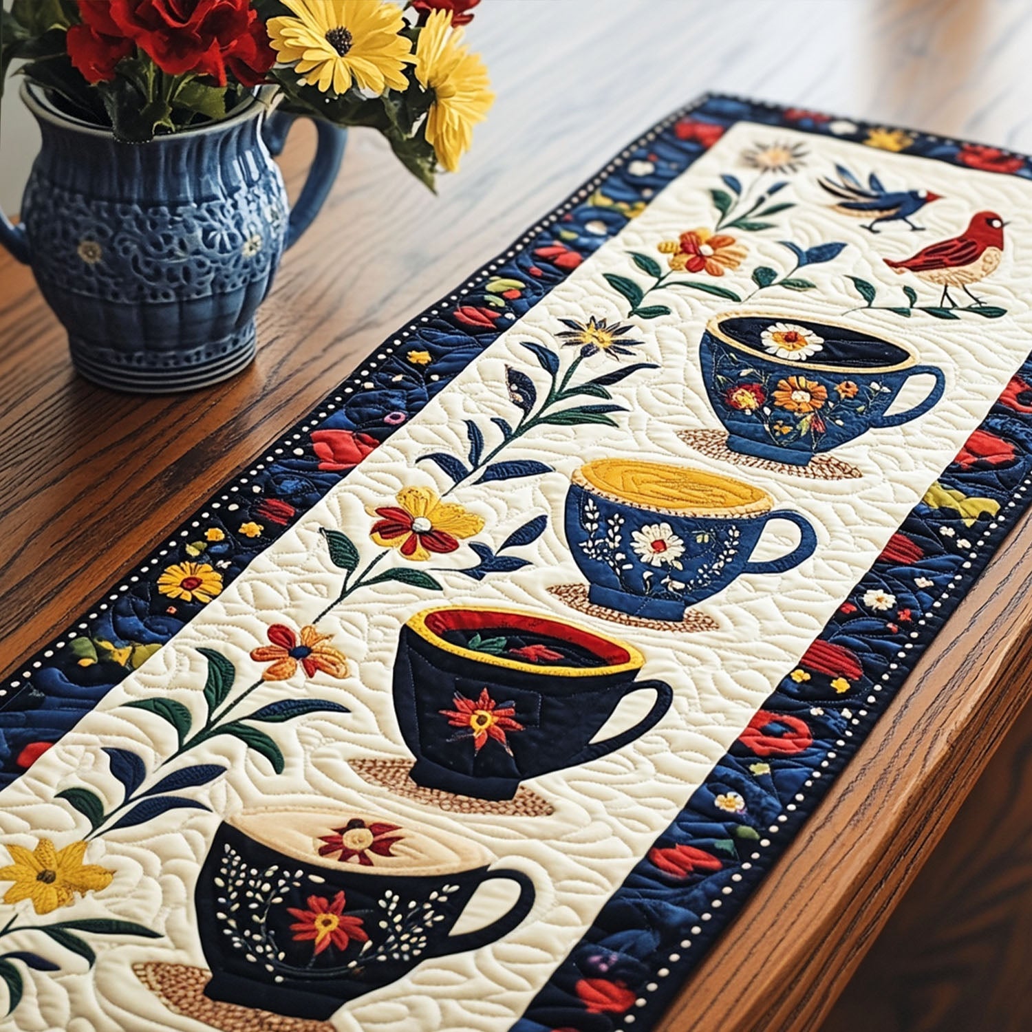 Handcrafted Grace Quilted Table Runner NCU0PT6979 – Vantique
