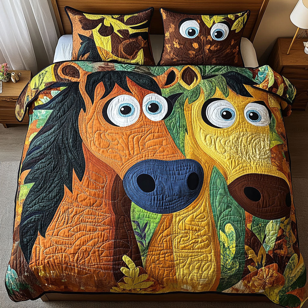 Hay There Buddy 3-Piece Quilted Bedding Set NCU0NT6835 – Vantique