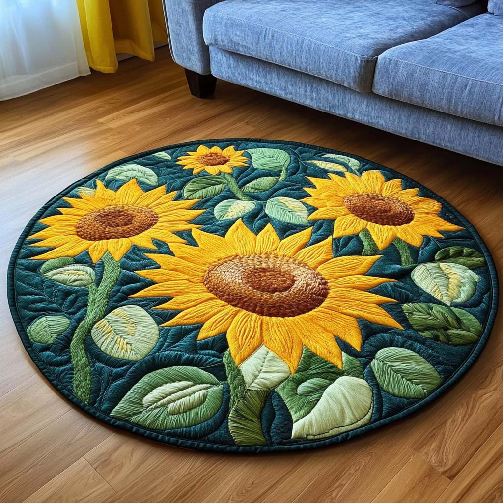 Helios Garden Quilted Round Mat NCU0NT1277 – Vantique