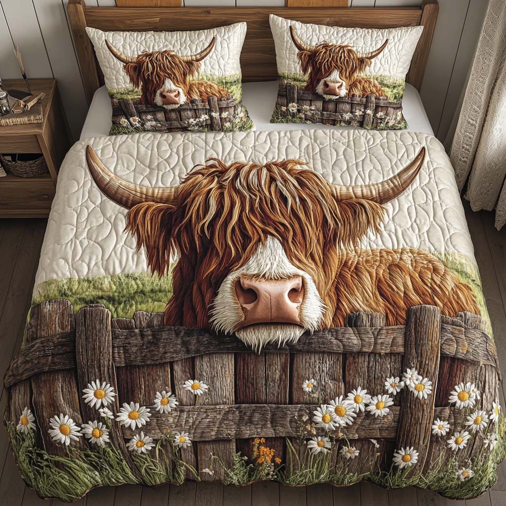 Highland Country Life 3-Piece Quilted Bedding Set NCU0NT8292 – Vantique