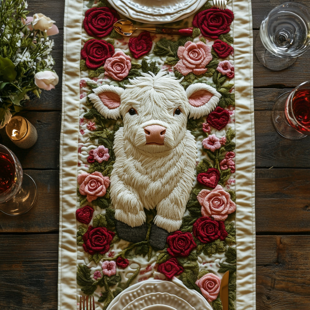 Highland Cow Love Quilted Table Runner NCU0DV2373 – Vantique