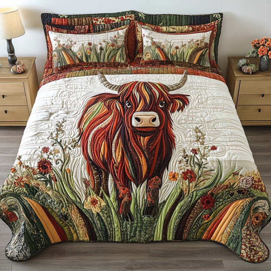 Highland Rustic Beauty 3-Piece Quilted Bedding Set NCU0NT8296 – Vantique