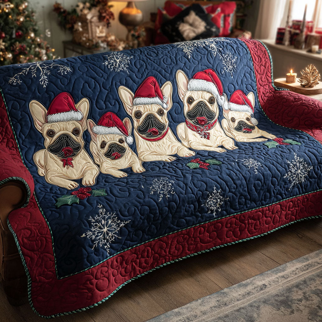 Holiday Frenchie Parade Quilted Sofa Cover NCU0TV850 – Vantique