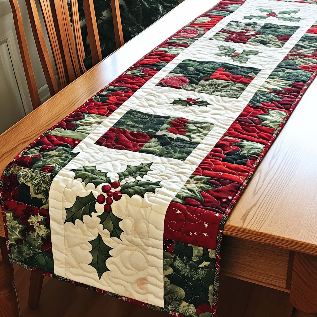 Holly Sleigh Ride Quilted Table Runner NCU0PT1828 – Vantique